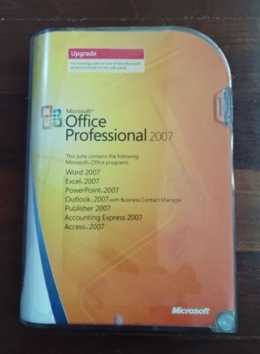 Microsoft Office Professional 2007 - Upgrade - w/Product Key, 2-Discs Genuine 882224263603| eBay