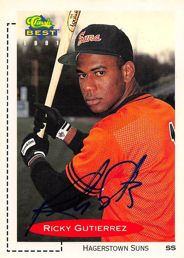 Ricky Gutierrez autographed baseball card (Orioles) 1991 Classic Best ...