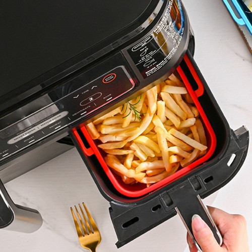 2pcs Silicone Air Fryer Pots Rectangle Basket Antistick for Home ...