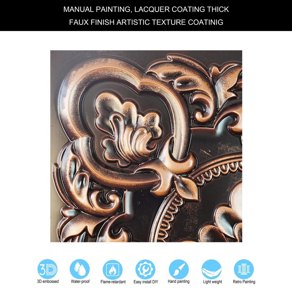 Drop ceiling tiles 2x4 pvc Plastic wall panels PL30 Traditional coper ...