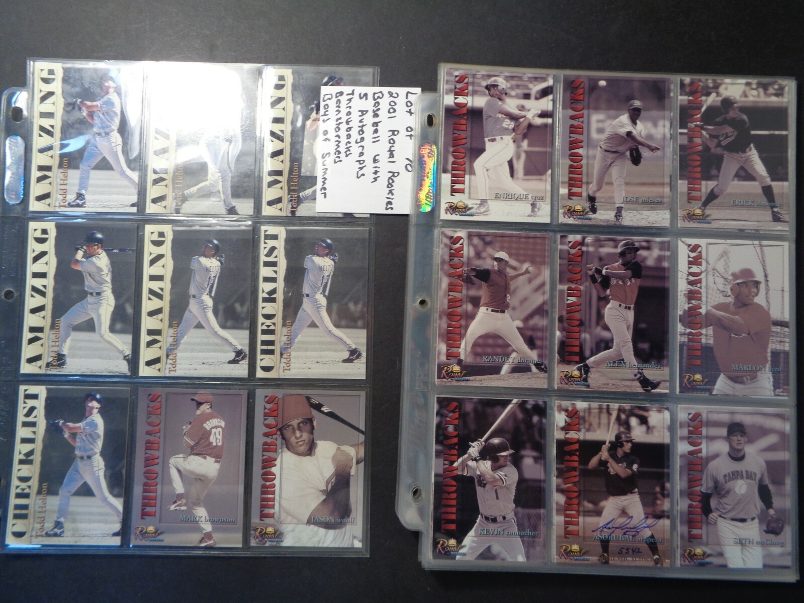 2001 Lot of 70 Royal Rookies Baseball Cards, 5 Autographs, Throwback ...