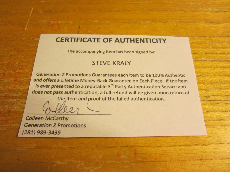 Steve Kraly (d. 2016) Autographed 8X10 Photo MLB Baseball New York ...