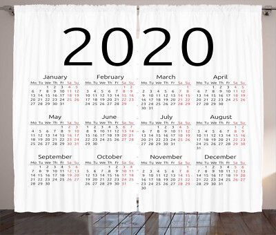 Calendar 2020 Curtains Simplistic Year Plan | eBay UK