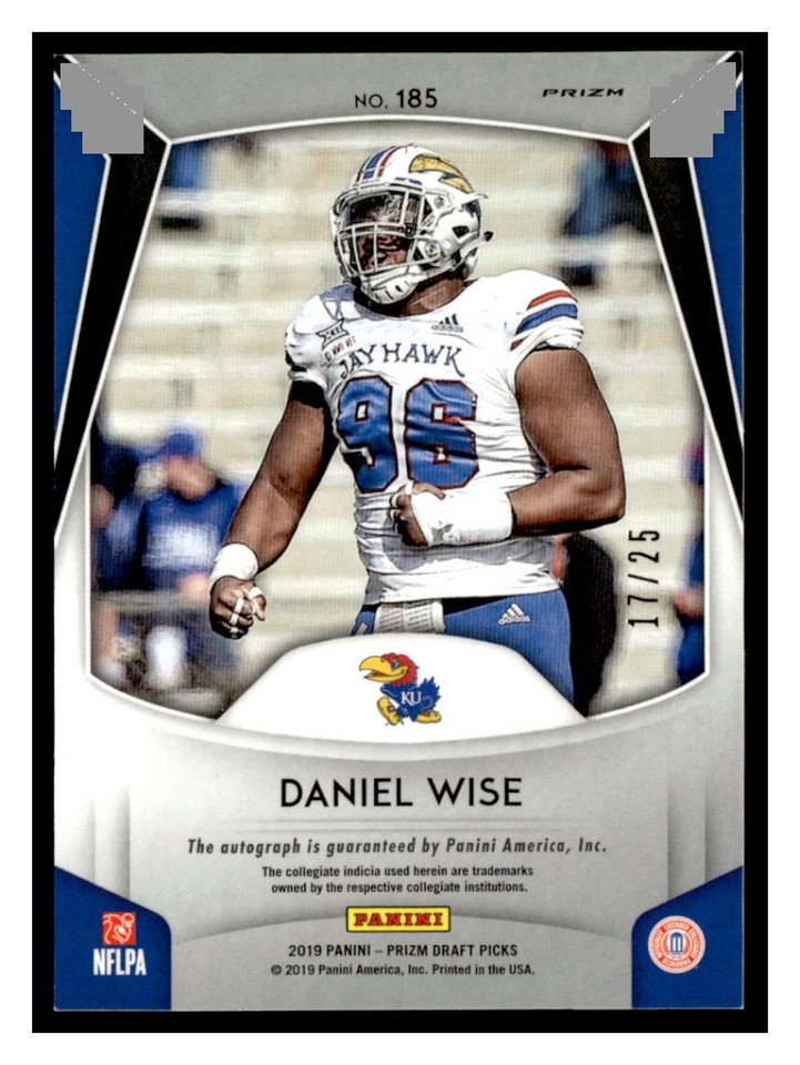 Daniel Wise 2019 Panini Prizm Draft Picks AUTOGRAPH | eBay