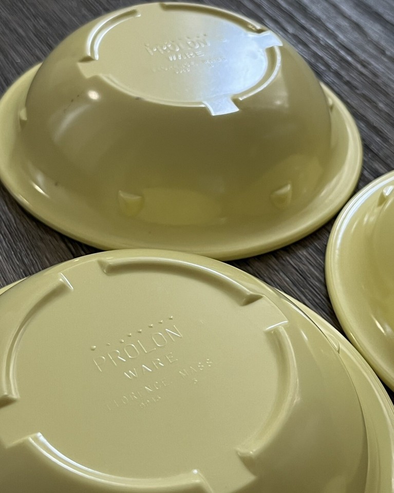 Prolon Ware 9943 Vintage Set of 5 Melamine Yellow Stacking Bowls | eBay
