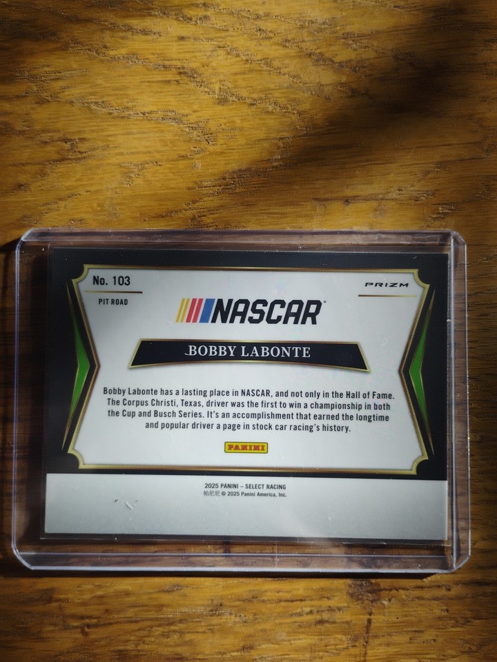 2025 Panini Select NASCAR Racing #103 Bobby Labonte Pit Road Orange Ice ...