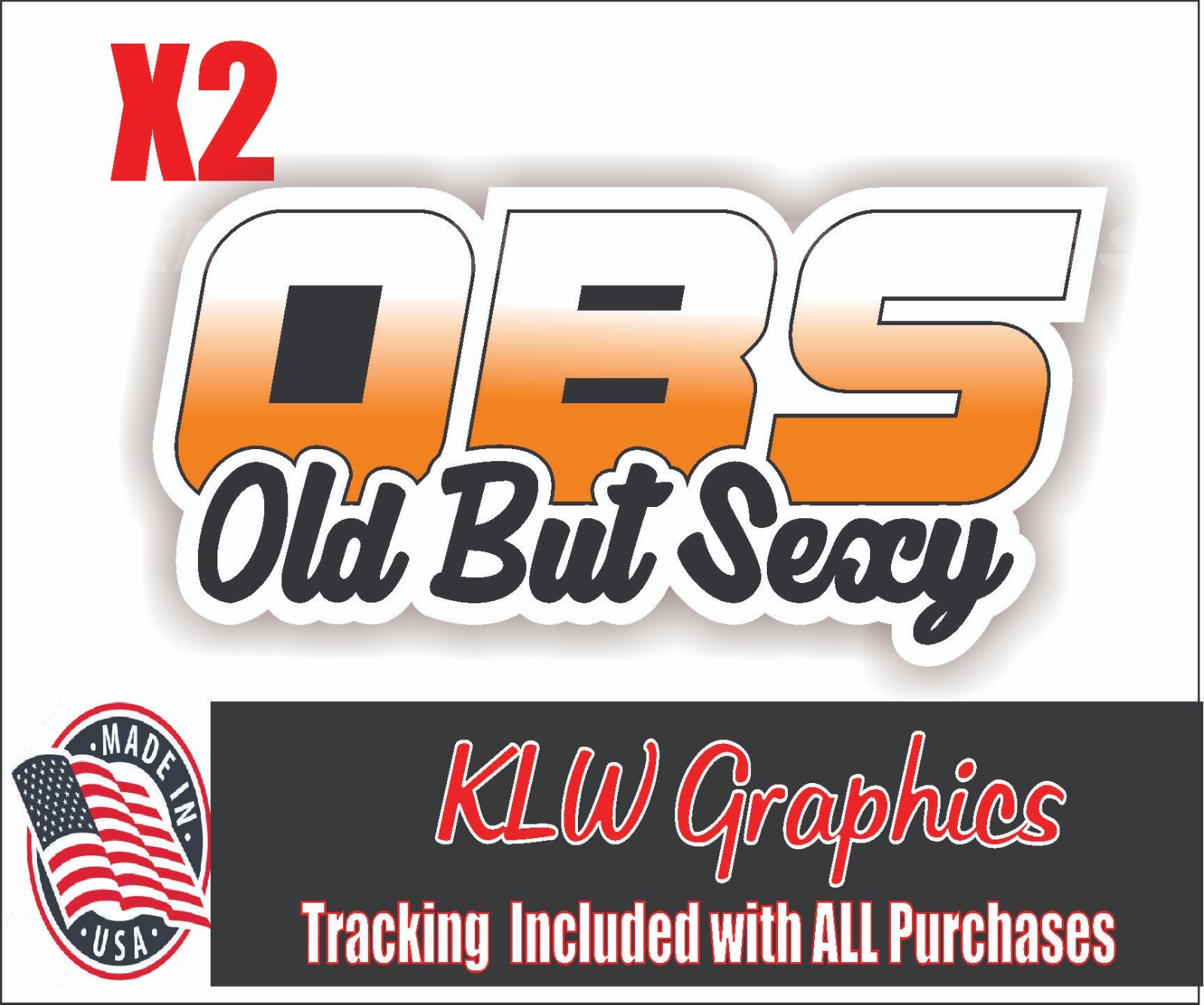 OBS Trucks Decal Sticker Lifted Square Body Turbo Diesel Truck Crew Cab ...