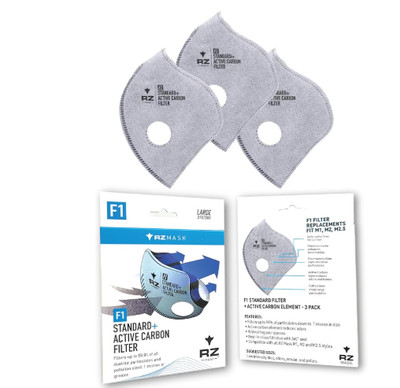 RZ Mask FILTER, F1 Standard + Active Carbon Filters (X-Large) 3-pack | eBay