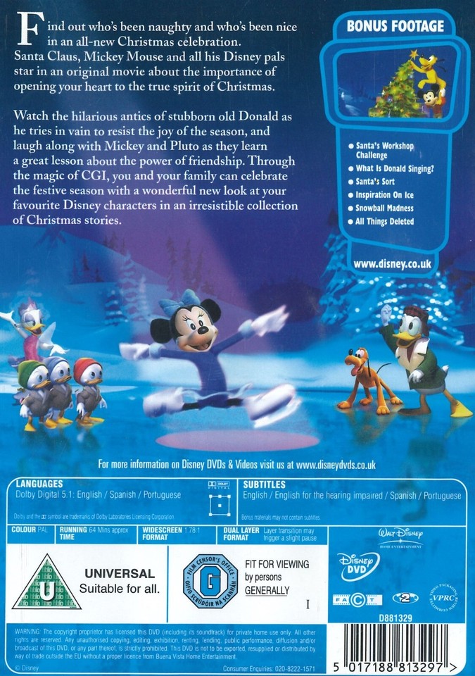 Mickey's Twice Upon a Christmas (2004) DVD, Wayne Allwine, Tony Anselmo ...