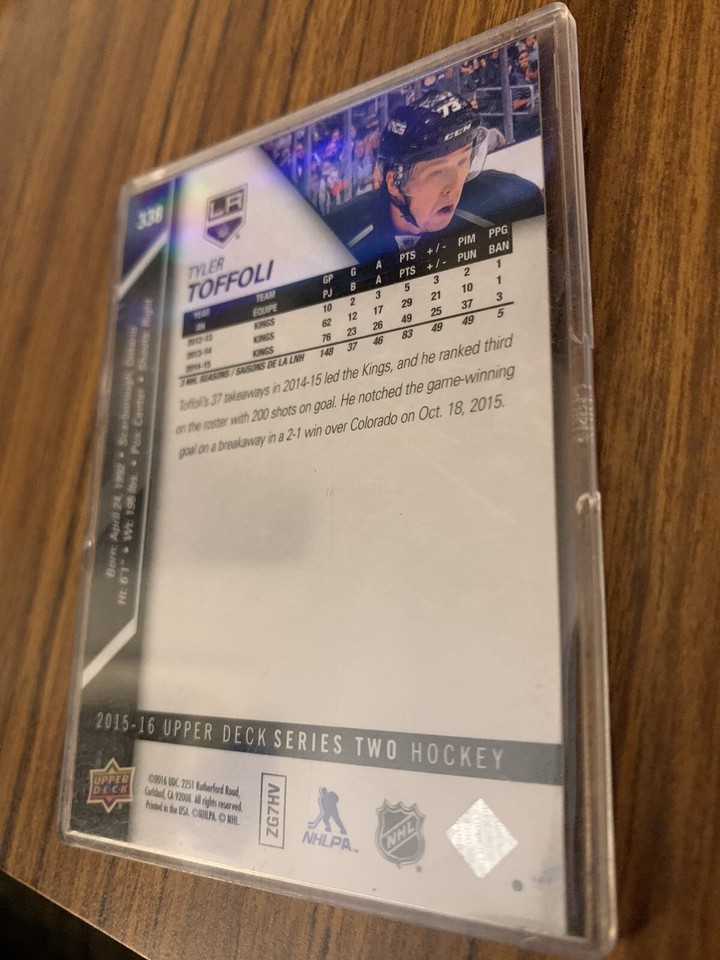 Tyler Toffoli 2015-16 Signed Autographed L.A Kings Upper Deck - RARE ...