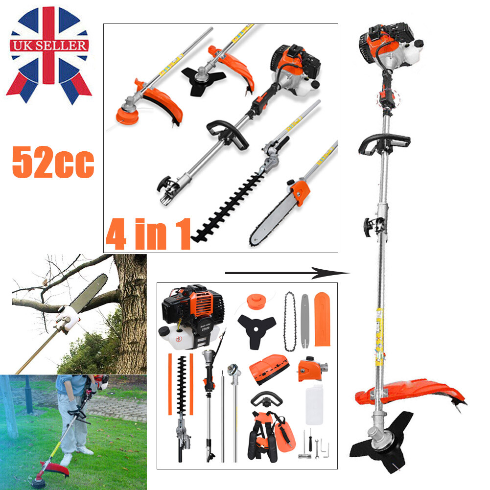 52 CC 5 in1 Hedge Trimmer Multi Tool Petrol Strimmer Brush Cutter ...