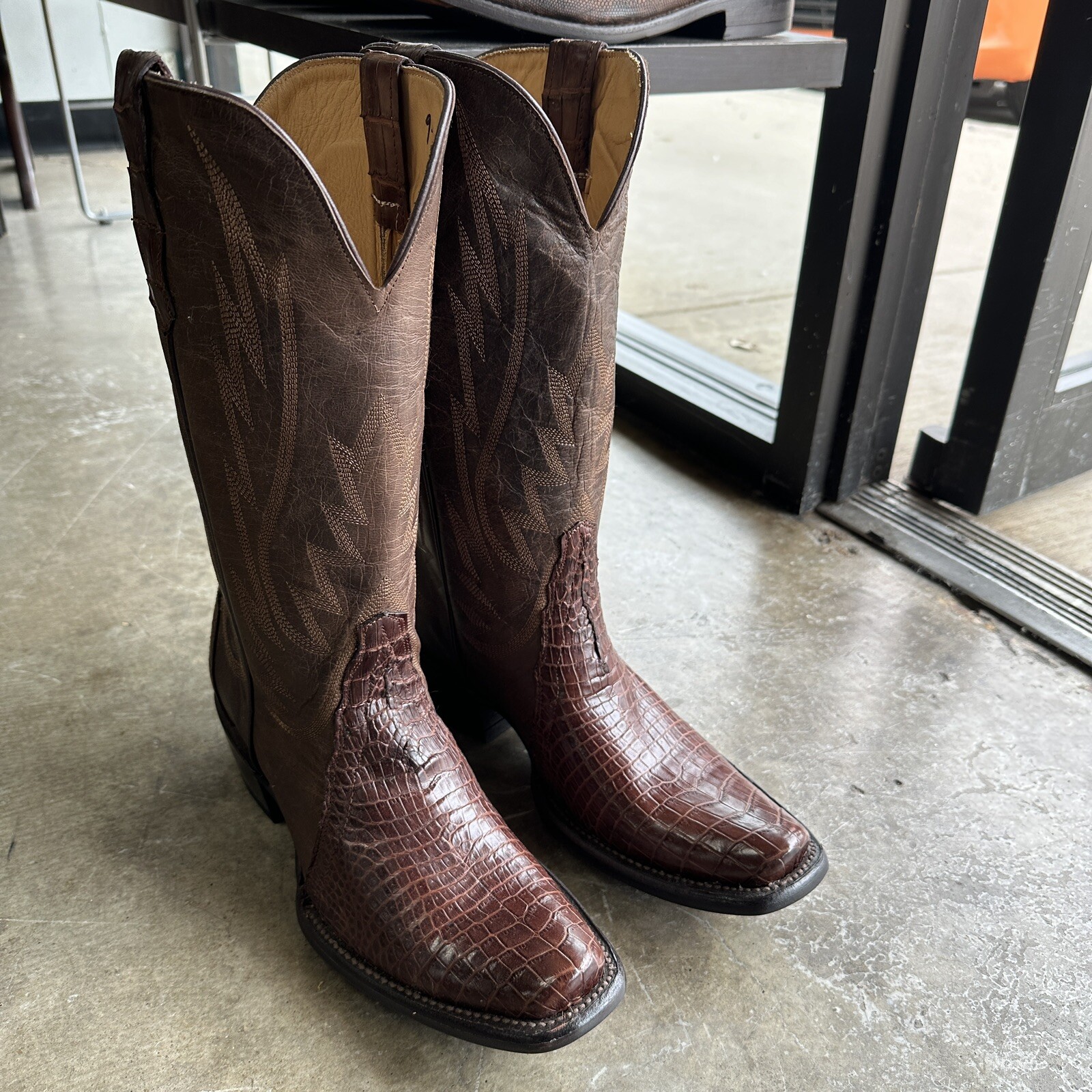 ASC Triad Nile Crocodile Chocolate Belly Handcrafted Boots Cutter Toe ...