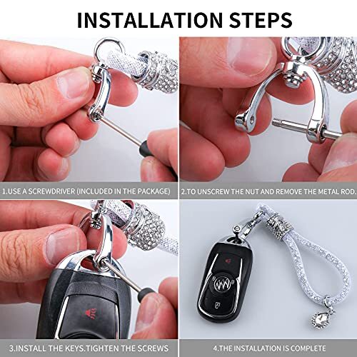 Car Keychain for Women Crystal Rhinestones Keychains Accessories Pink ...