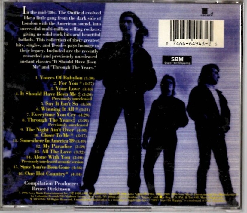 The Outfield CD Legacy Records, 1996, CK-64943, Best of...Big Innings ...