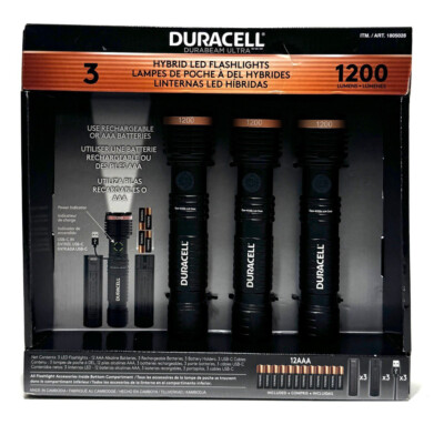 Duracell Durabeam Ultra Flashlights Dual Power Rechargeable Battery ...
