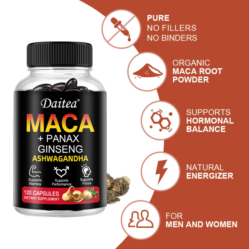 Maca 120 capsules - boost energy levels, increase endurance, and ...
