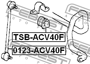 TSB-ACV40F Febest FRONT STABILIZER BAR BUSH D24 48815-33101, 48815 ...