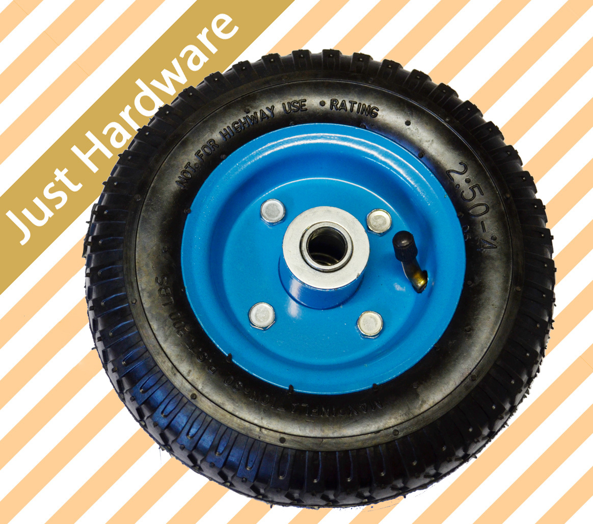 TROLLEY WHEEL 8 INCH 8" DOUBLE HUB BEARING PNEUMATIC 2.50-4 16mm BORE ...