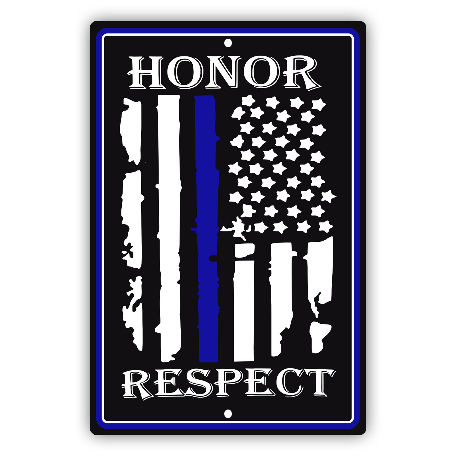 Honor Respect Police Officer, Police Officer sign, Decor Novelty Metal ...