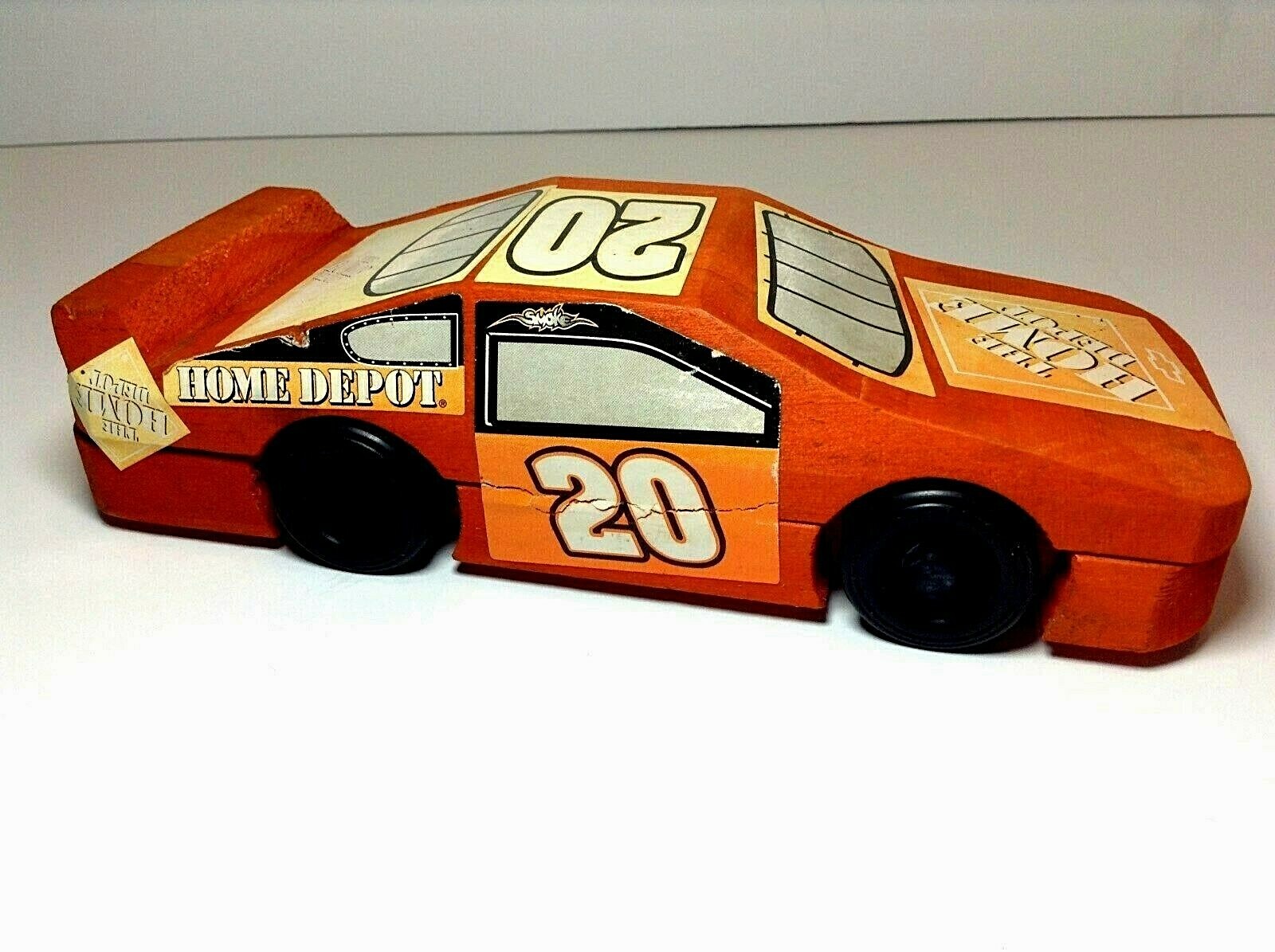 TONY STEWART #20 HOME DEPOT NASCAR WOODEN RACE CAR VTG | eBay