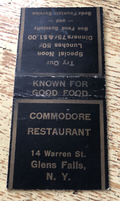 1950s Commodore Restaurant Glens Falls New York Sea Food Specialty ...