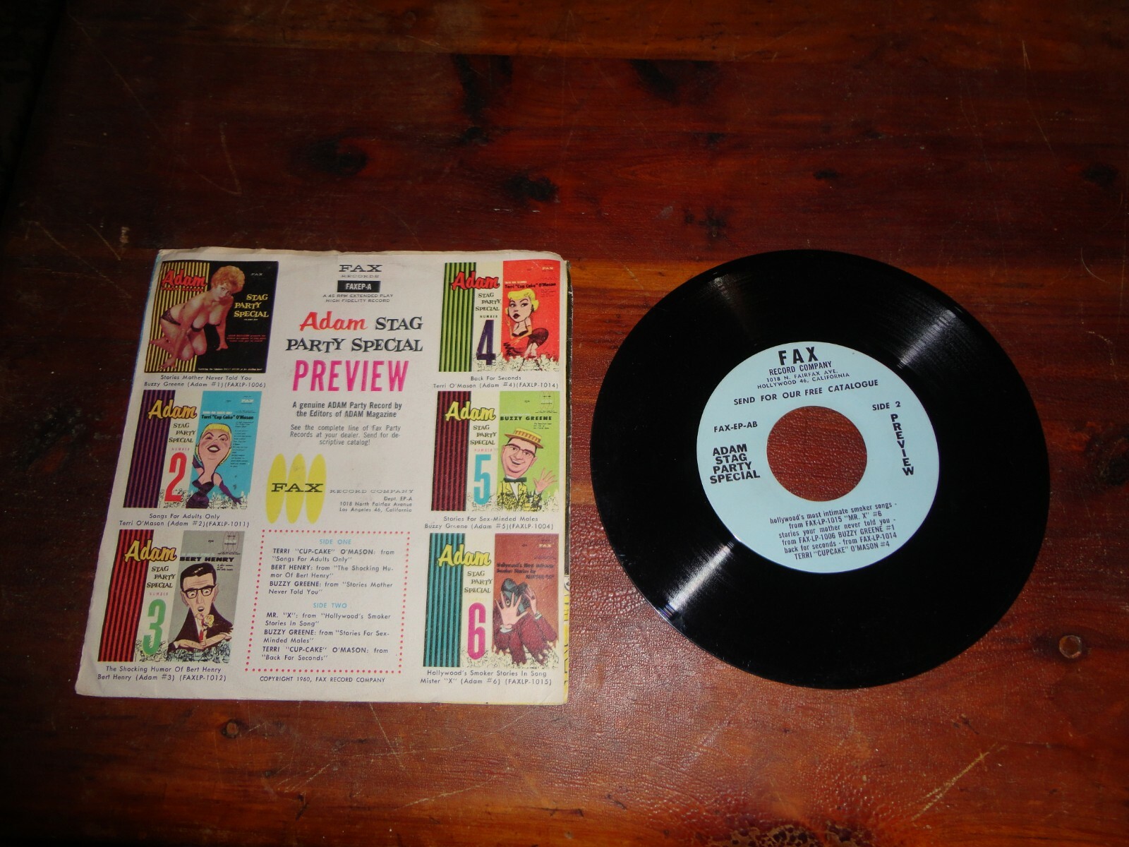 ADAM "STAG PARTY SPECIAL" PREVIEW FAX RECORDS ADULT COMEDY ...