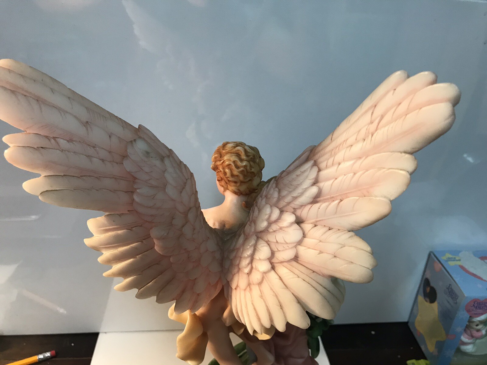 De Capoli Collection Angel Holding Nymph & Peacock Figurine 15” Resin ...