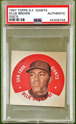 1967 TOPPS SAN FRANCISCO GIANTS DISC TEST ISSUE PSA AUTHENTIC OLLIE ...