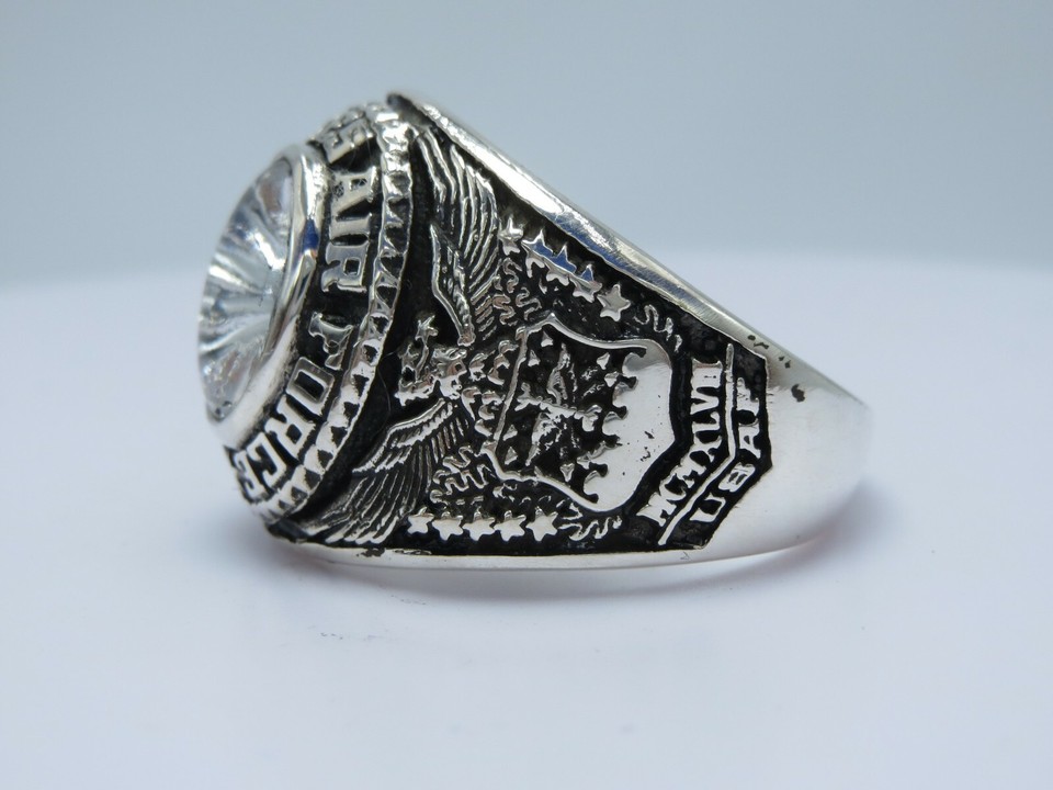 SILVER 925 , RING , AIR FORCE RING , UNITED STATES RING , USAF RING ,US ...