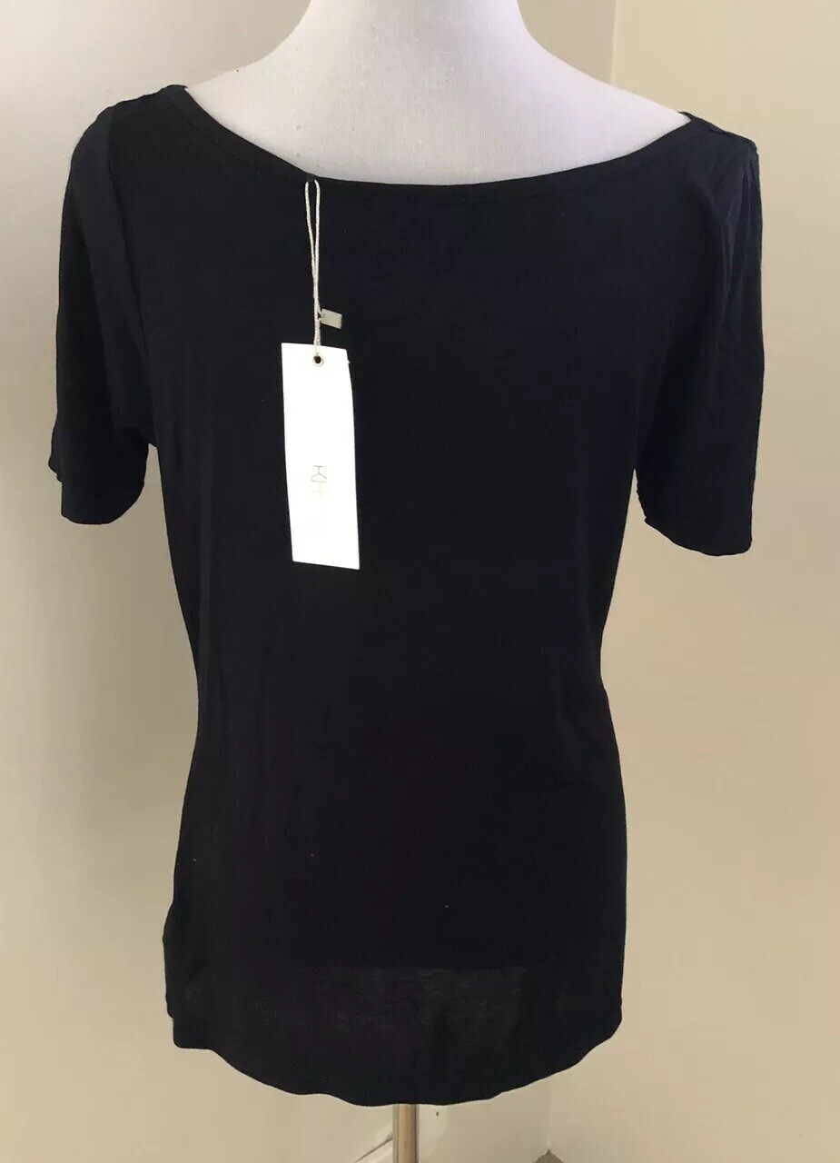 KHOKO Karenina Stretch Cowl Neck Black Top. Size M. NWT | eBay