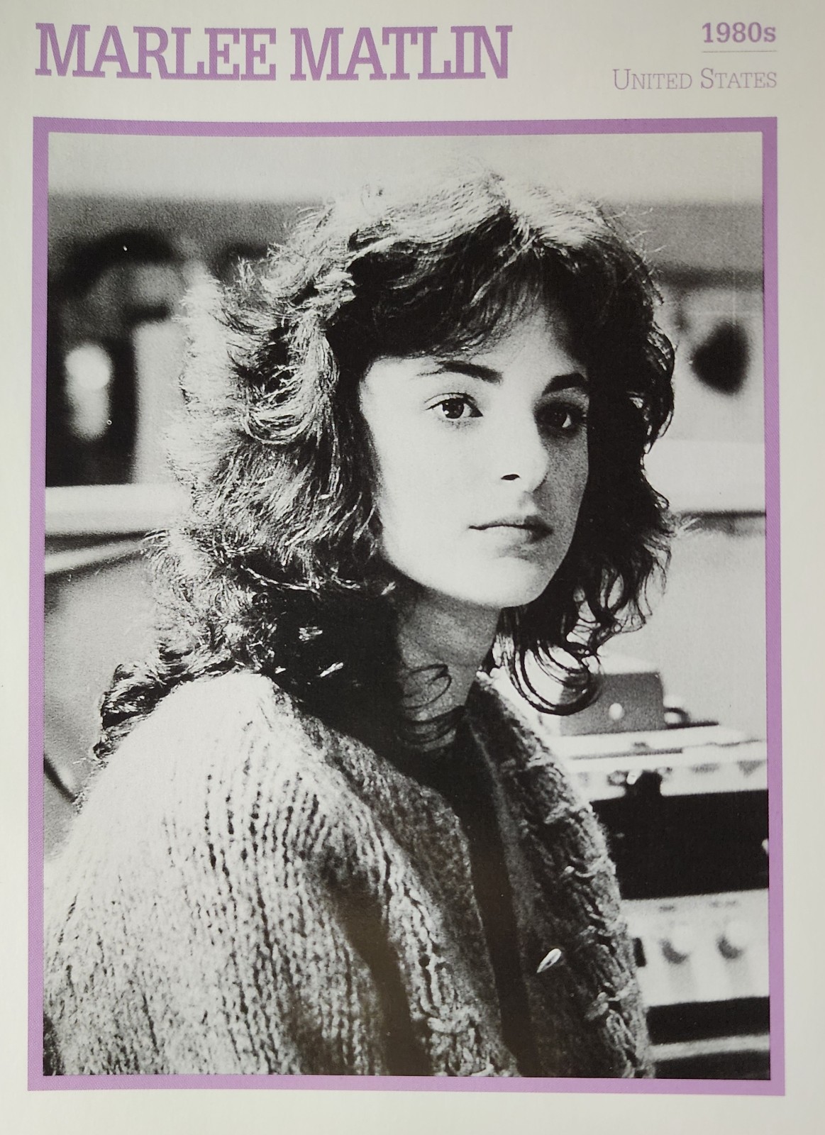 Marlee Matlin Picture Hollywood Film Star Info Card Wall Art Decor The ...