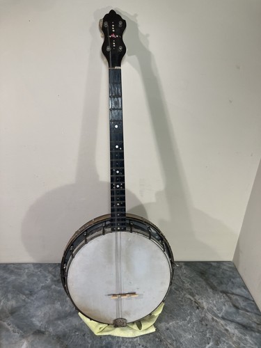 Vintage Unmarked 4 String Banjo With Rhinestone Inlay Grover Tail Piece ...