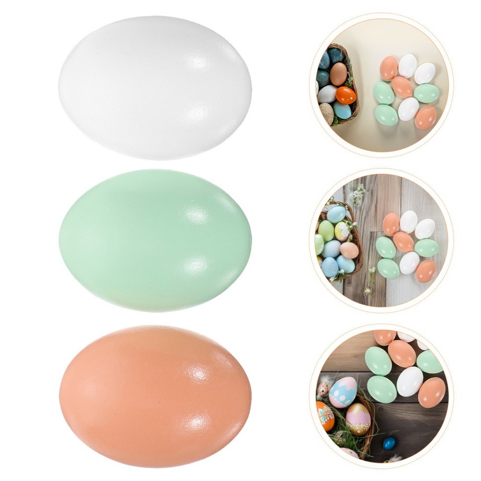 12 Pcs Assorted Color Wooden Eggs Unpainted For Easter Craft And ...