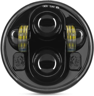 5 3/4" LED Daymaker Headlight for Harley Davidson Motorcycle - Black 5. ...