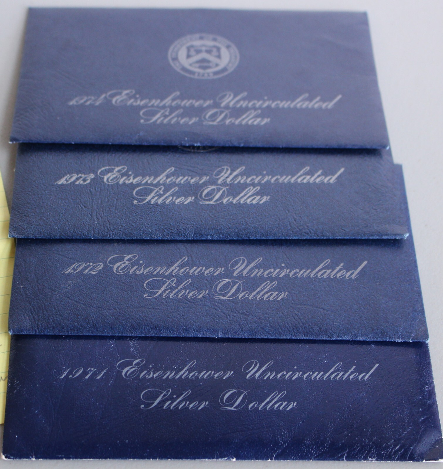 1971-1974 Silver Eisenhower Dollars Set of 4 Uncirculated OGP Blue Ike ...