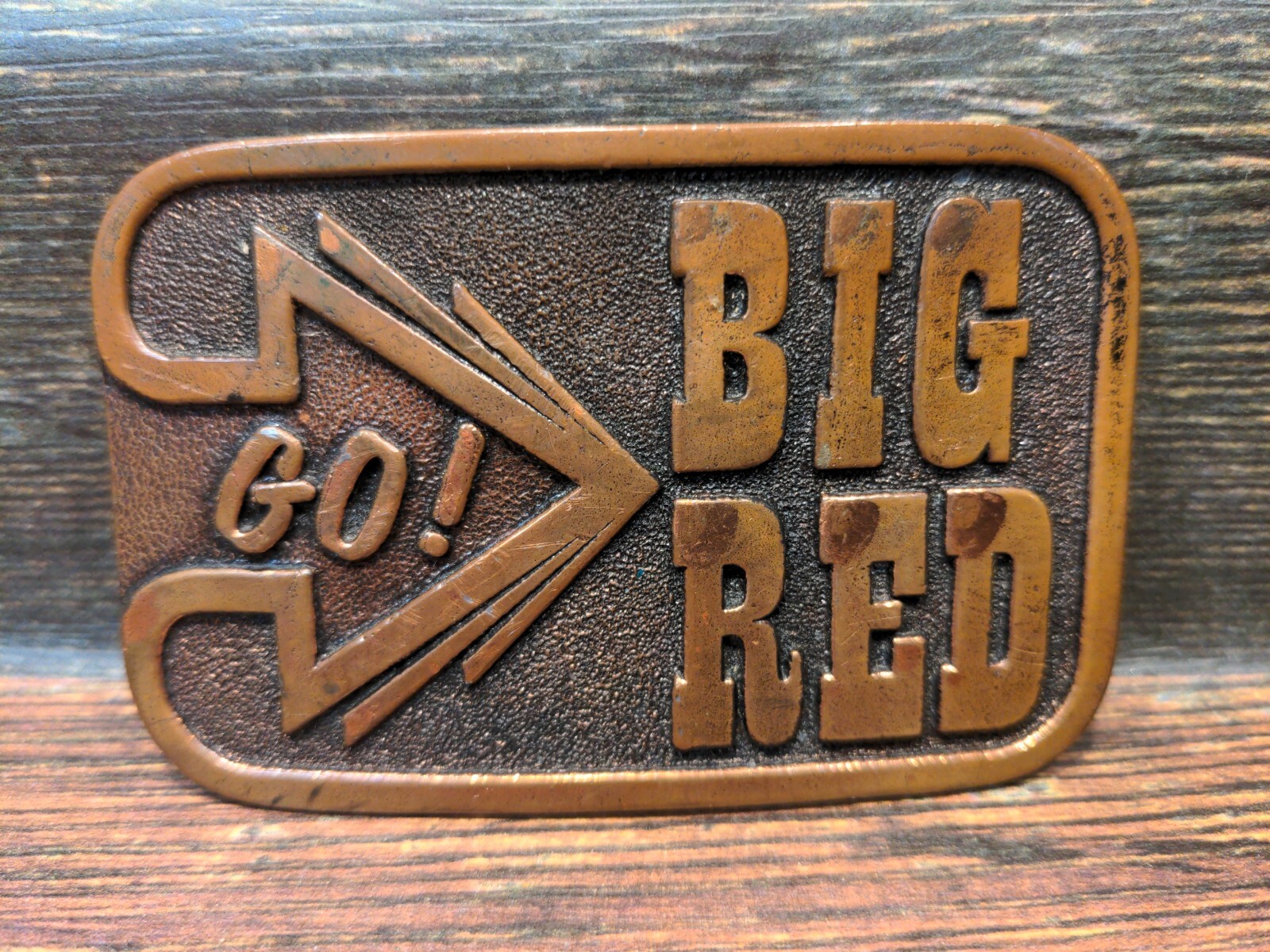 Vintage GO BIG RED CHEWING TOBACCO COPPER BELT BUCKLE… - Gem