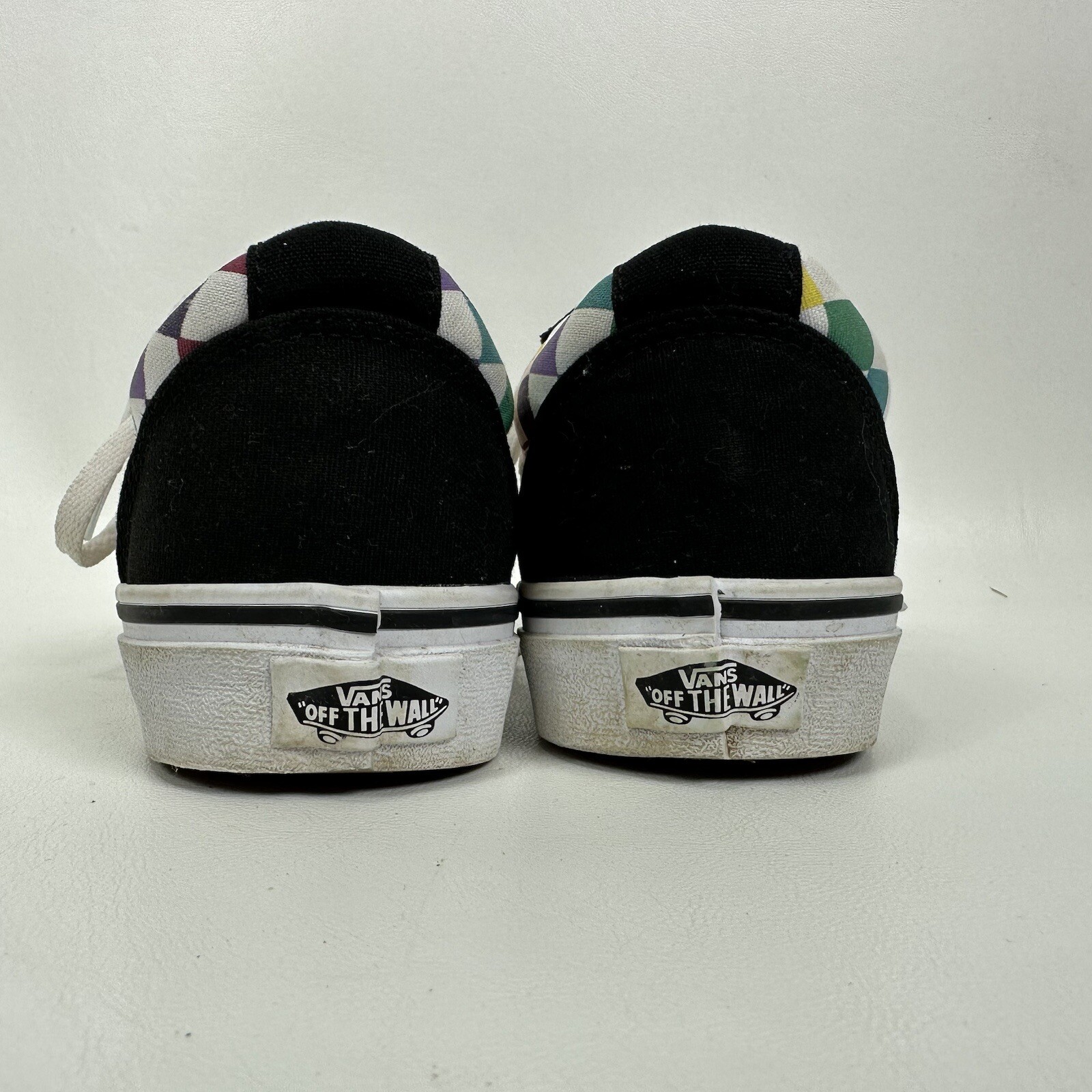 VANS Missy Old Skool Womens Rainbow Checkered Skate S… - Gem