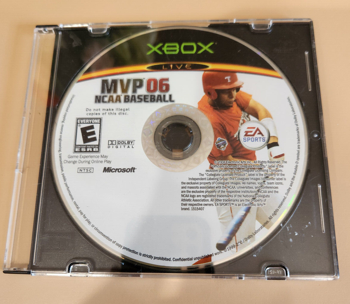 MVP 06 NCAA Baseball for Microsoft Xbox (2006) Disk Only - Tested NO ...