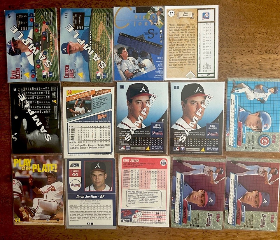 1990s Braves Legends 13-Card Lot – Smoltz RC, Chipper Gold, Maddux ...