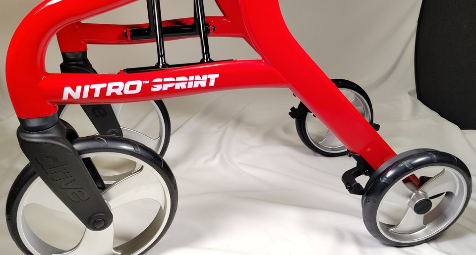 Drive Nitro RTL10266-T, Tall Model 4-Wheel Rollator Walker, Handle Ht ...