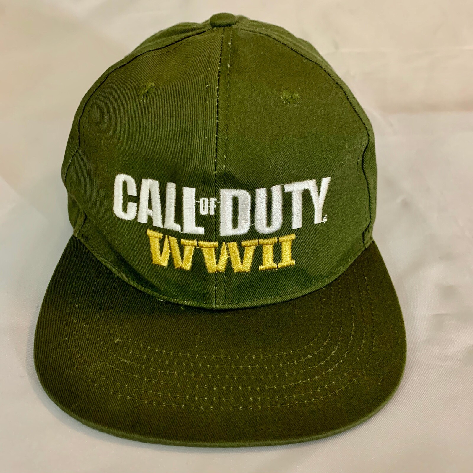 Call of Duty WWII Green Baseball Cap Embroidered Sled… - Gem