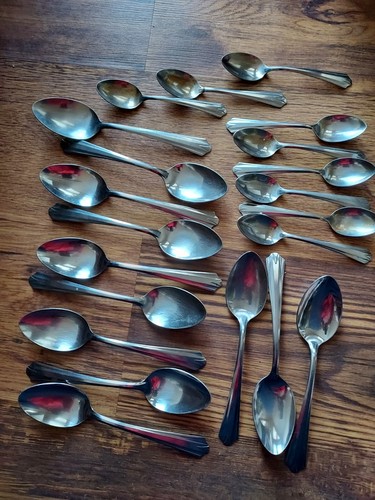 HBCo Solid Stainless Flatware HBC1 Pattern 12 Tablespoons + 9 Teaspoons ...