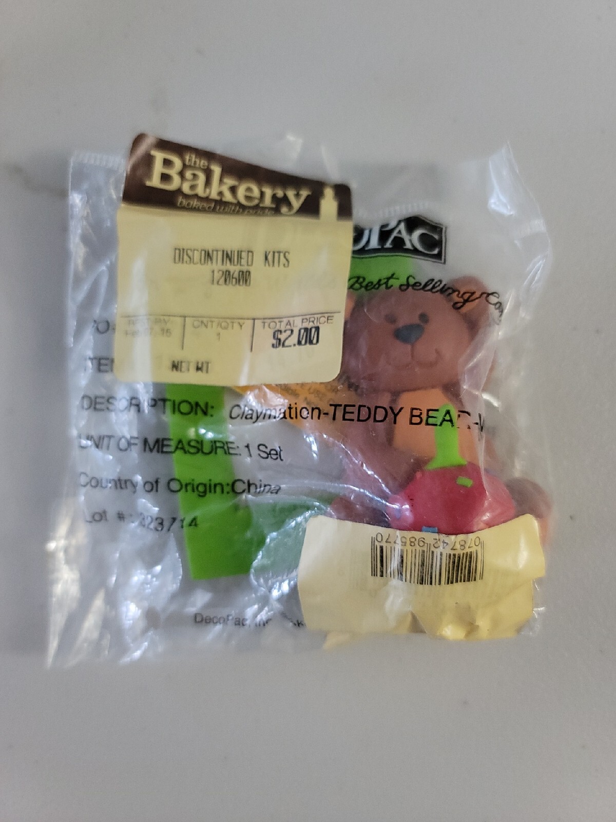 DecoPac 13540 Claymation Teddy Bear cake Topper kit Frame Toy 1st ...