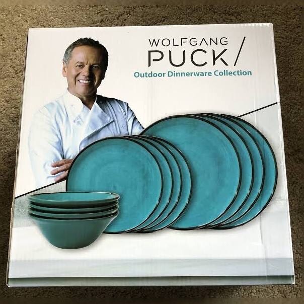 Wolfgang Puck Outdoor Dinnerware Collection Blue 12 Piece Dinner Set ...