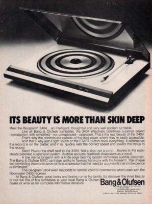 B&O - Beogram 3404 Turntable - Original Magazine Ad - | eBay