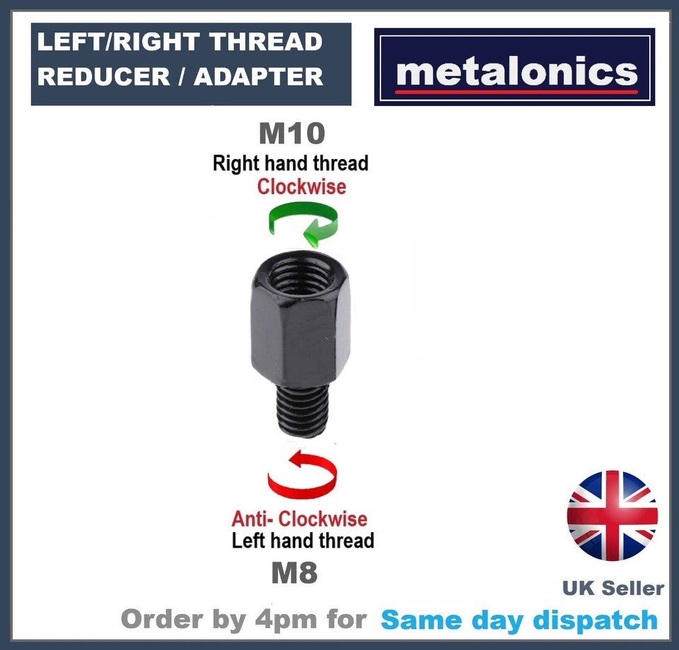Male Female Left Right Hand Thread Reducer Adapter M8 M10 Bolt Screw ...