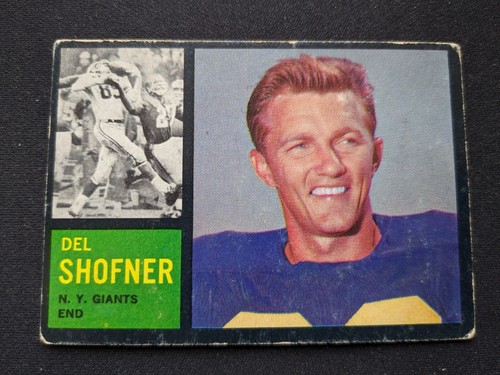 1962 Topps Football Card # 106 Del Shofner - New York Giants (GD) | eBay