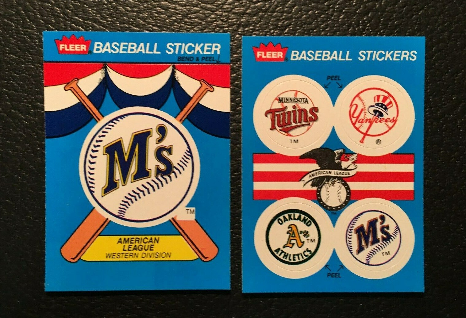 1989 Fleer Team Stickers Lot of 2 SEATTLE MARINERS Team History | eBay