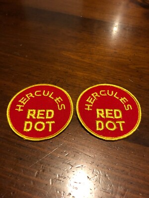 25 Hercules Red Dot embroidered patch patches. Lot of 25 Reloading Gun ...