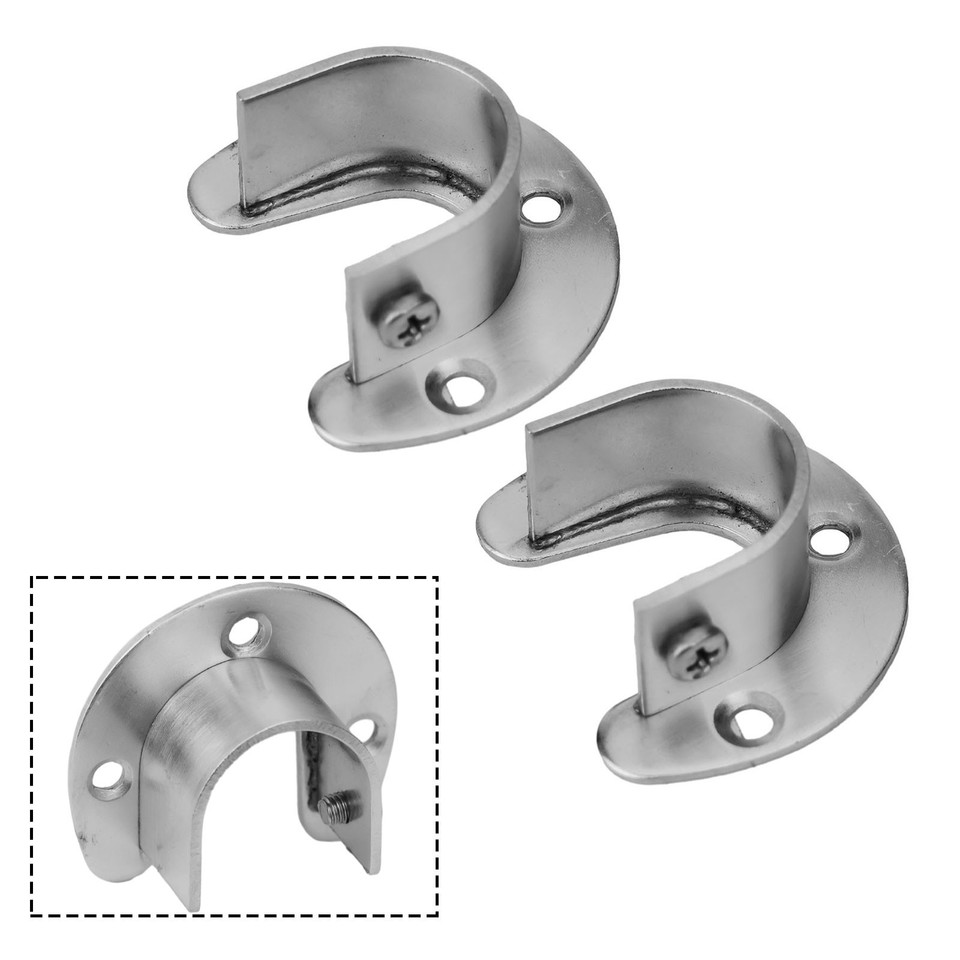 2 Pcs Flange Rod Holder Heavy Duty Sockets Rod End Supports Round Head ...